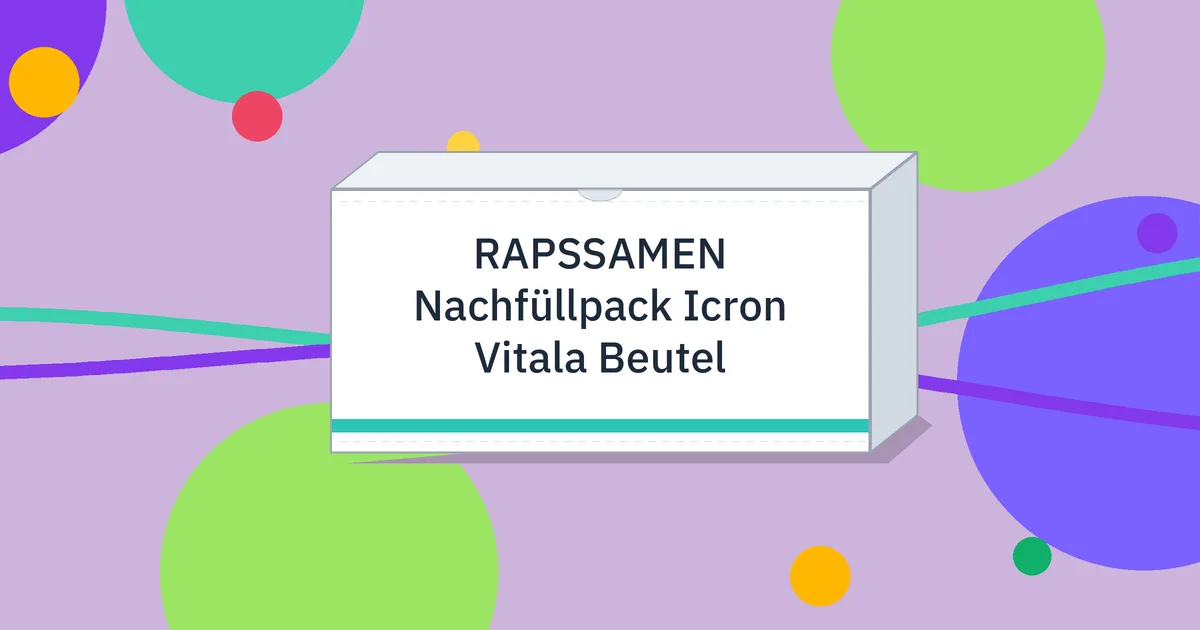 Symbolbild: Packung mit der Aufschrift RAPSSAMEN Nachfüllpack Icron Vitala Beutel (PZN 03670126) – Verfügbarkeit und Bezug in Apotheken in Frankfurt am Main