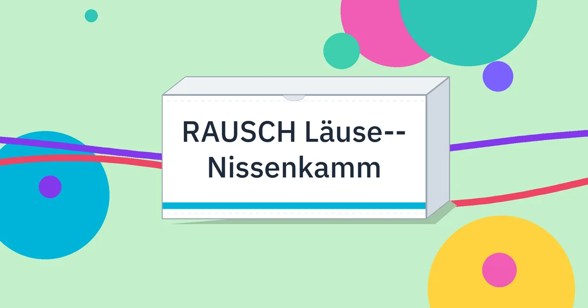 Symbolbild: Packung mit der Aufschrift RAUSCH Läuse--Nissenkamm (PZN 19374683) – Verfügbarkeit und Bezug in Apotheken in Frankfurt am Main