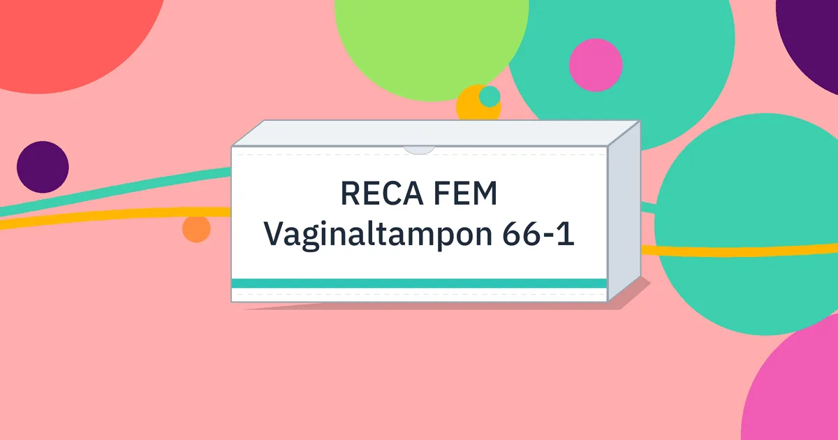Symbolbild: Packung mit der Aufschrift RECA FEM Vaginaltampon 66-1 (PZN 02719416) – Verfügbarkeit und Bezug in Apotheken in Frankfurt am Main