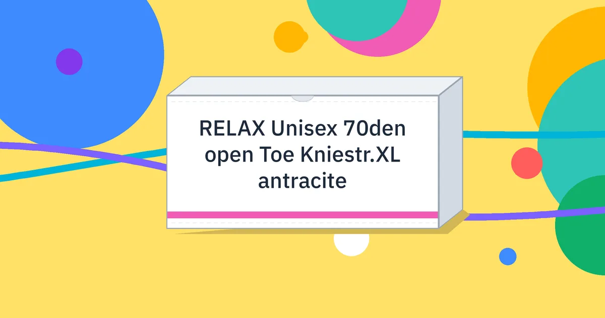 Symbolbild: Packung mit der Aufschrift RELAX Unisex 70den open Toe Kniestr.XL antracite (PZN 16224747) – Verfügbarkeit und Bezug in Apotheken in Frankfurt am Main