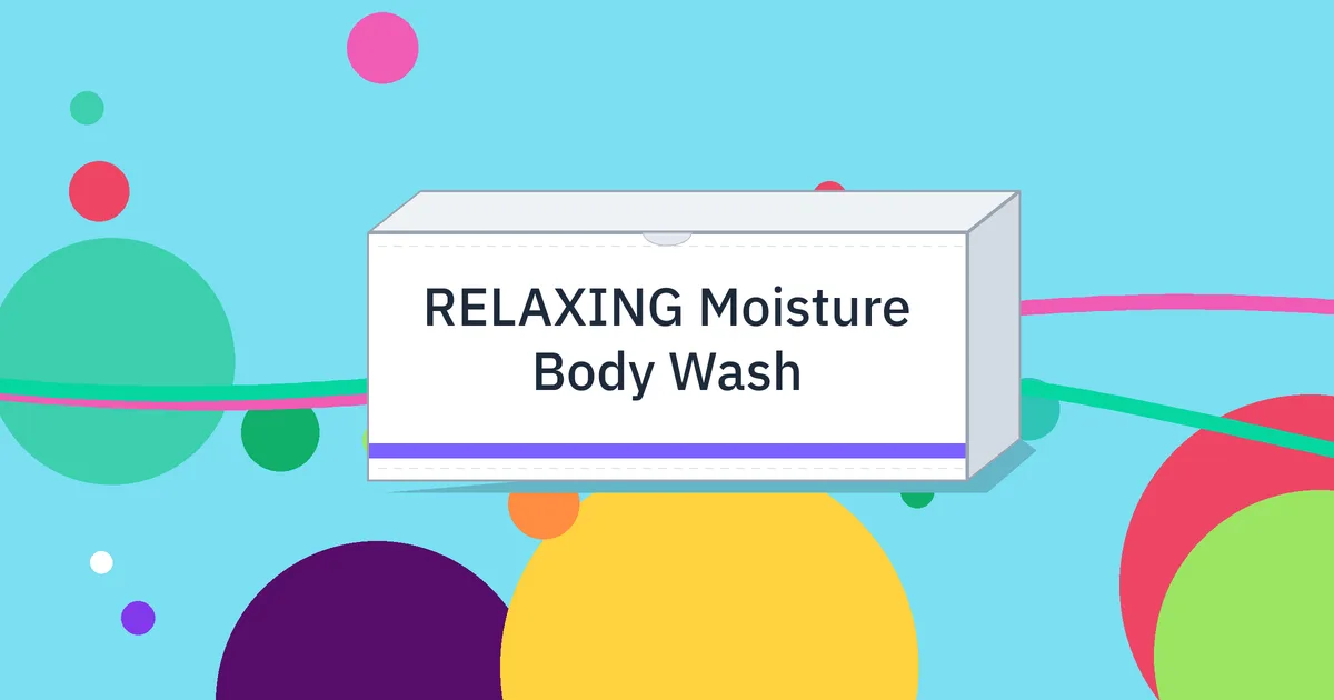 Symbolbild: Packung mit der Aufschrift RELAXING Moisture Body Wash (PZN 18036257) – Verfügbarkeit und Bezug in Apotheken in Frankfurt am Main