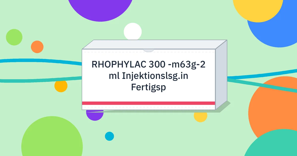 Symbolbild: Packung mit der Aufschrift RHOPHYLAC 300 -m63g-2 ml Injektionslsg.in Fertigsp (PZN 16867037) – Verfügbarkeit und Bezug in Apotheken in Frankfurt am Main