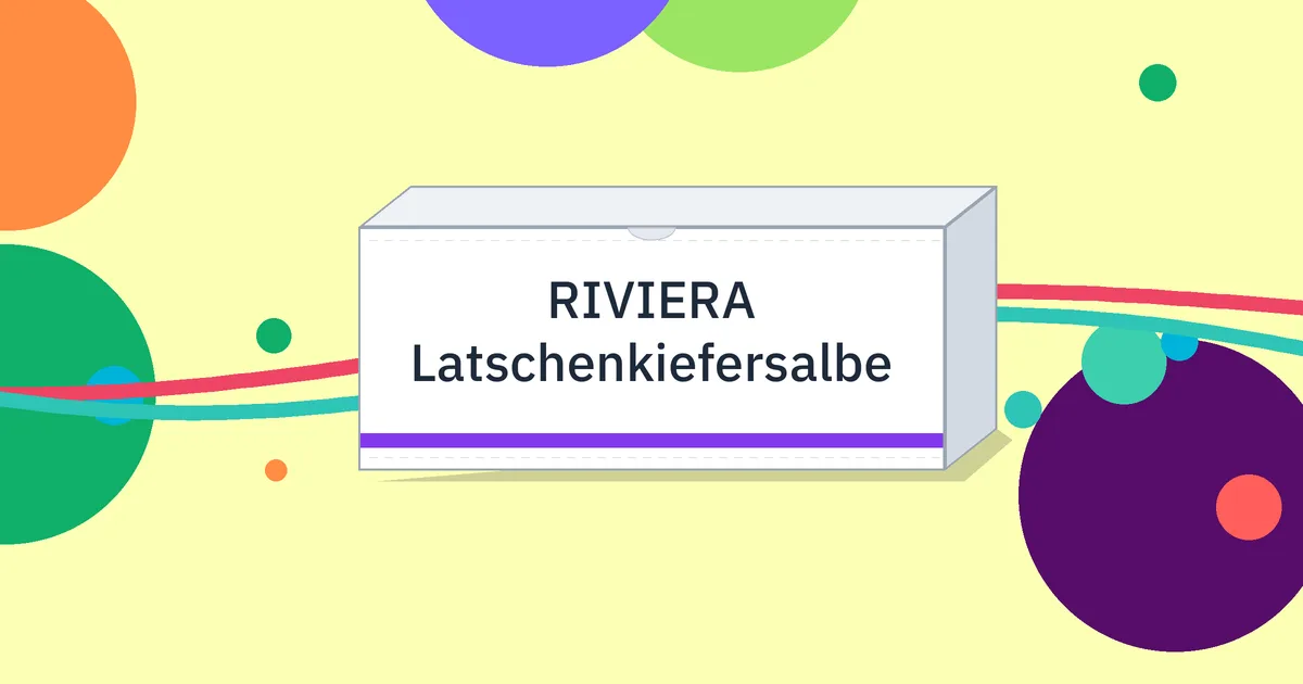Symbolbild: Packung mit der Aufschrift RIVIERA Latschenkiefersalbe (PZN 19303453) – Verfügbarkeit und Bezug in Apotheken in Frankfurt am Main