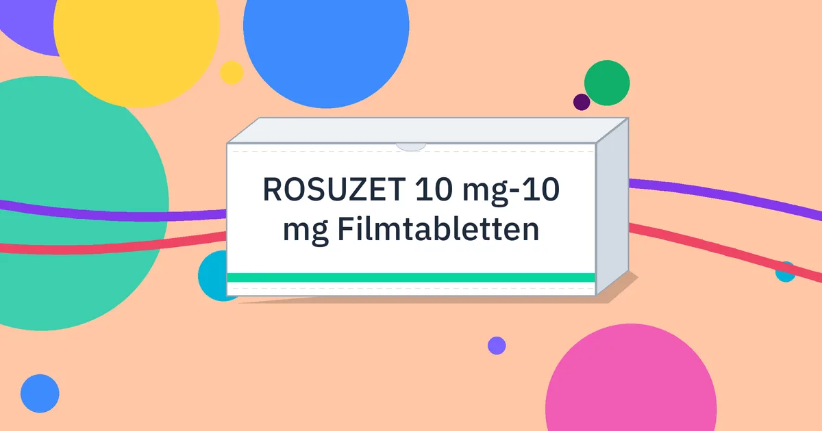 Symbolbild: Packung mit der Aufschrift ROSUZET 10 mg-10 mg Filmtabletten (PZN 13750151) – Verfügbarkeit und Bezug in Apotheken in Frankfurt am Main