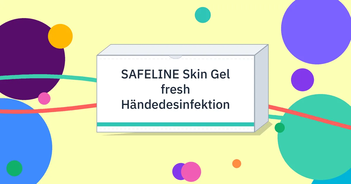 Symbolbild: Packung mit der Aufschrift SAFELINE Skin Gel fresh Händedesinfektion (PZN 10823228) – Verfügbarkeit und Bezug in Apotheken in Frankfurt am Main