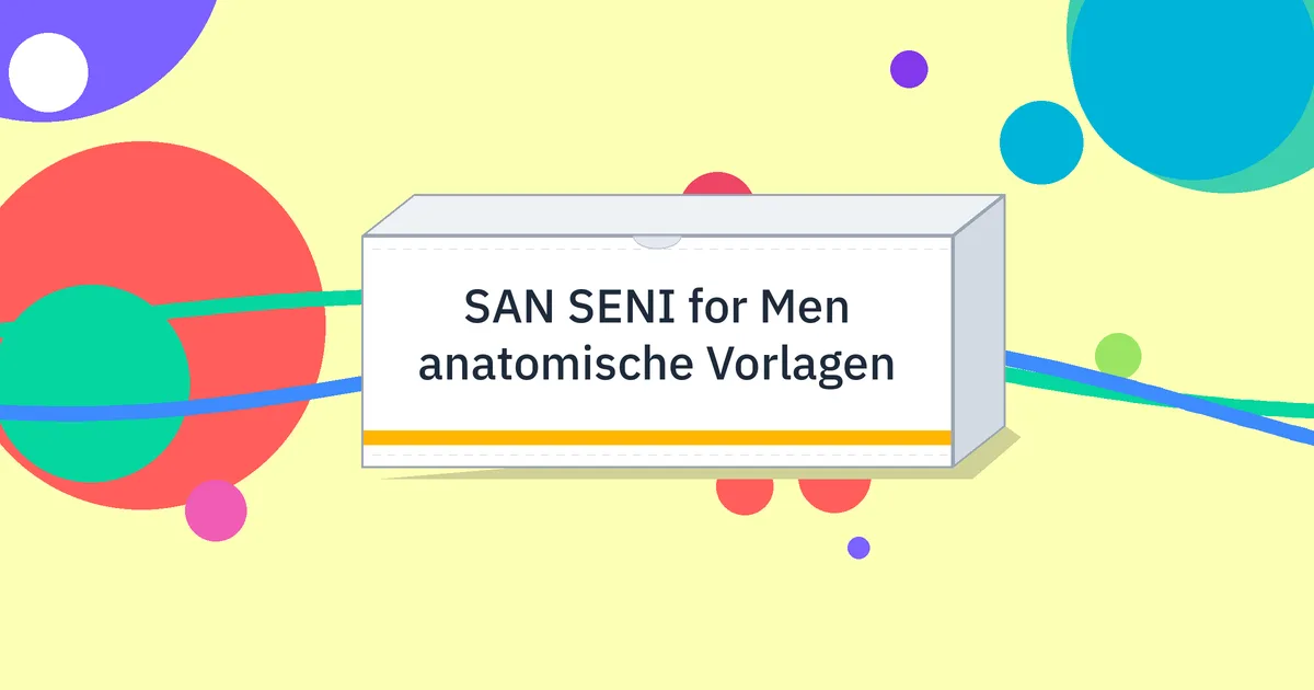 Symbolbild: Packung mit der Aufschrift SAN SENI for Men anatomische Vorlagen (PZN 13475785) – Verfügbarkeit und Bezug in Apotheken in Frankfurt am Main