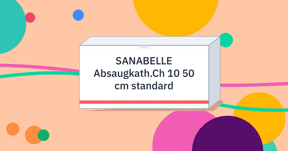 Symbolbild: Packung mit der Aufschrift SANABELLE Absaugkath.Ch 10 50 cm standard (PZN 05523004) – Verfügbarkeit und Bezug in Apotheken in Frankfurt am Main