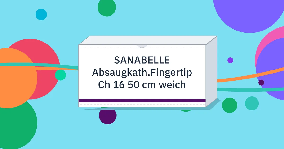 Symbolbild: Packung mit der Aufschrift SANABELLE Absaugkath.Fingertip Ch 16 50 cm weich (PZN 05522973) – Verfügbarkeit und Bezug in Apotheken in Frankfurt am Main