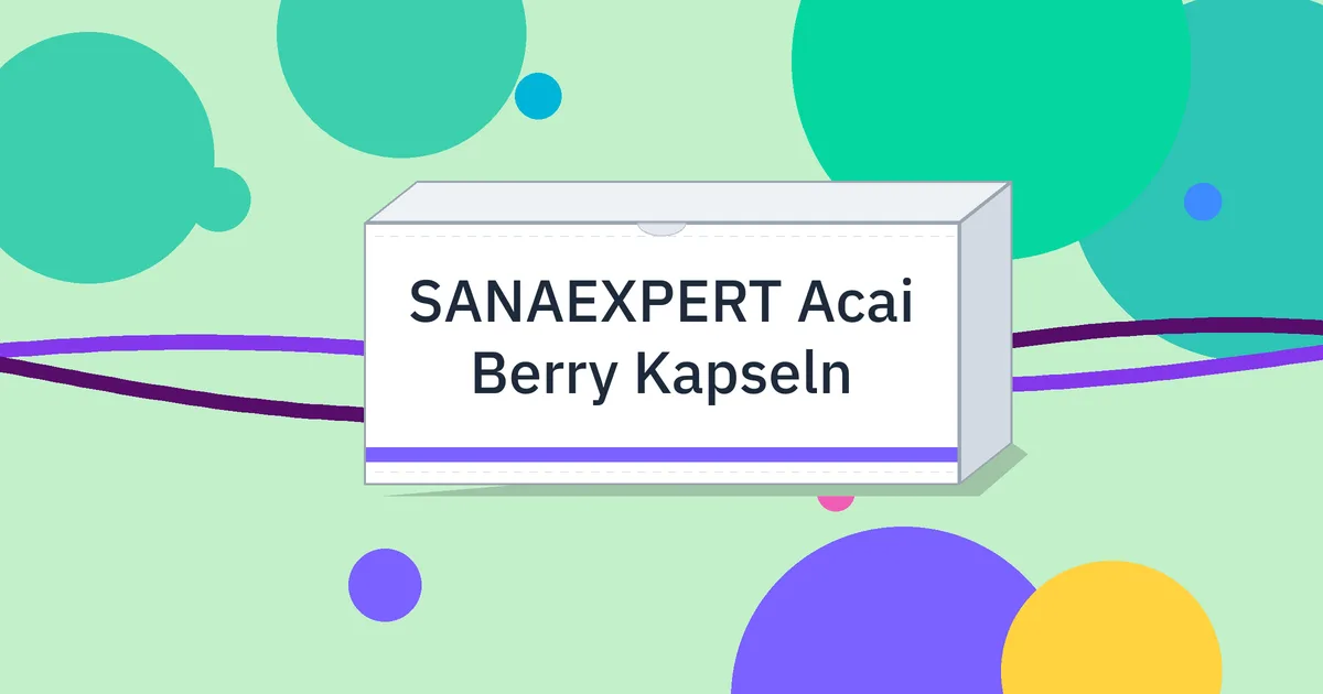 Symbolbild: Packung mit der Aufschrift SANAEXPERT Acai Berry Kapseln (PZN 12371641) – Verfügbarkeit und Bezug in Apotheken in Frankfurt am Main