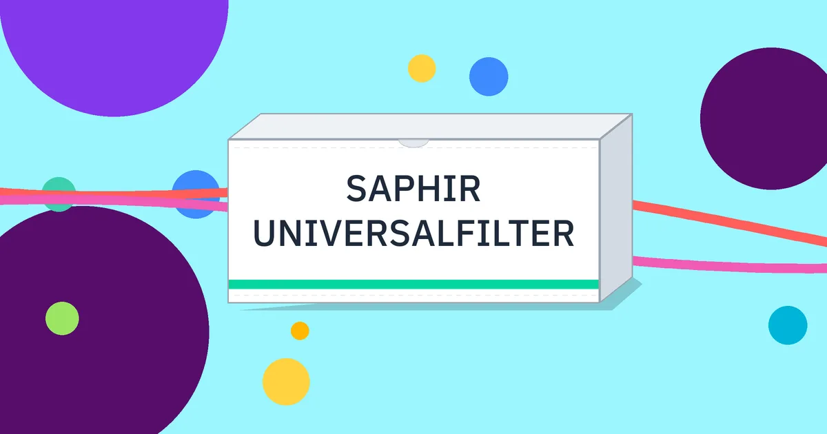 Symbolbild: Packung mit der Aufschrift SAPHIR UNIVERSALFILTER (PZN 07729572) – Verfügbarkeit und Bezug in Apotheken in Frankfurt am Main