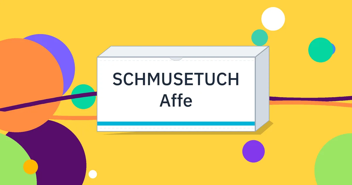 Symbolbild: Packung mit der Aufschrift SCHMUSETUCH Affe (PZN 10404425) – Verfügbarkeit und Bezug in Apotheken in Frankfurt am Main