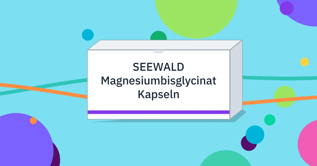Symbolbild: Packung mit der Aufschrift SEEWALD Magnesiumbisglycinat Kapseln (PZN 17203948) – Verfügbarkeit und Bezug in Apotheken in Frankfurt am Main