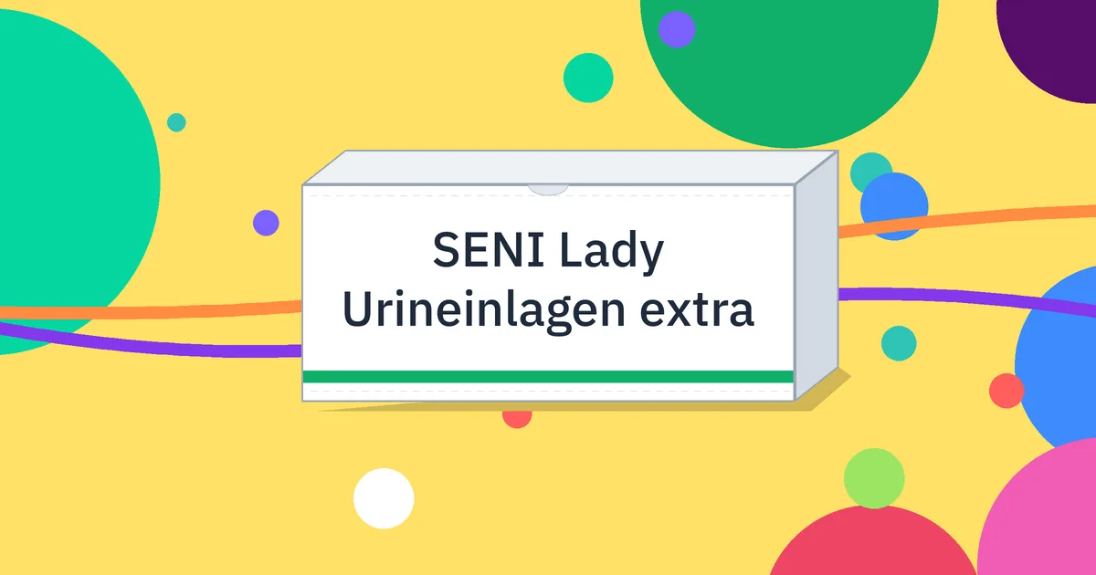 Symbolbild: Packung mit der Aufschrift SENI Lady Urineinlagen extra (PZN 12664024) – Verfügbarkeit und Bezug in Apotheken in Frankfurt am Main