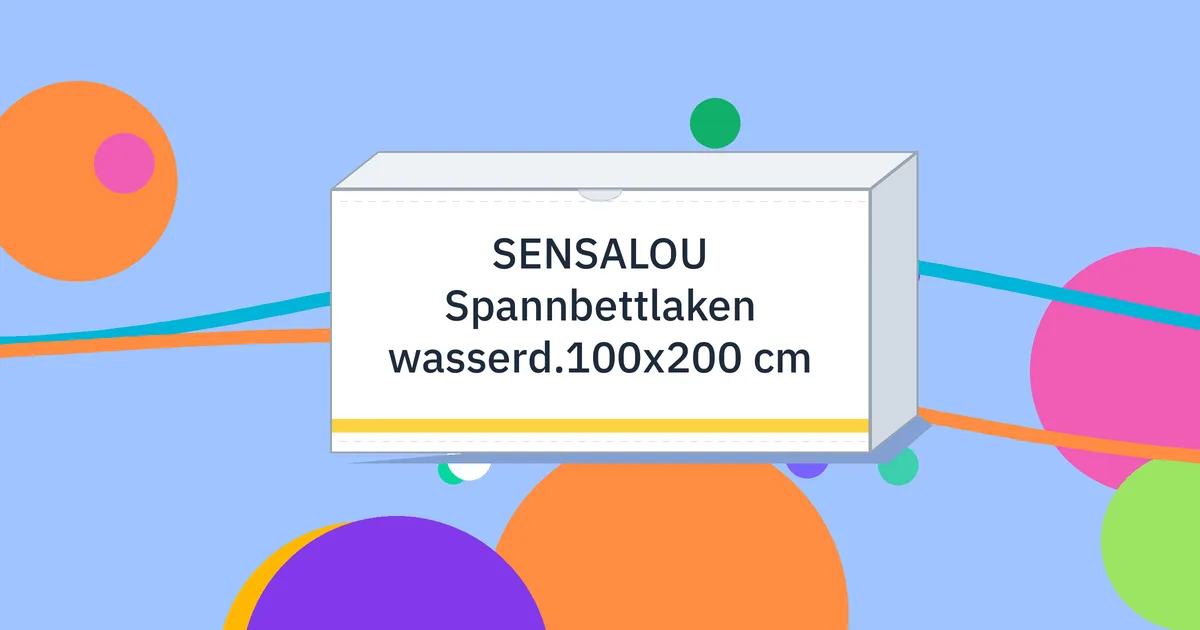 Symbolbild: Packung mit der Aufschrift SENSALOU Spannbettlaken wasserd.100x200 cm (PZN 16871955) – Verfügbarkeit und Bezug in Apotheken in Frankfurt am Main