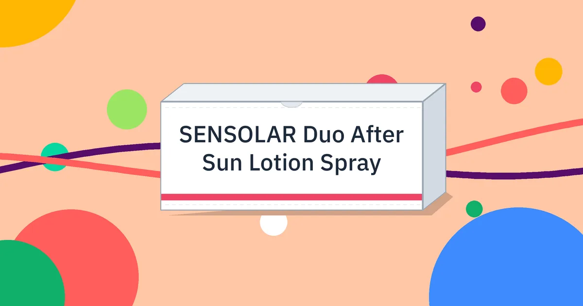 Symbolbild: Packung mit der Aufschrift SENSOLAR Duo After Sun Lotion Spray (PZN 15257070) – Verfügbarkeit und Bezug in Apotheken in Frankfurt am Main