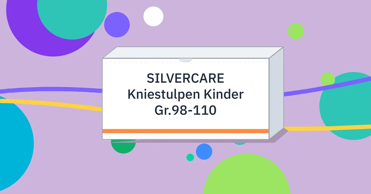 Symbolbild: Packung mit der Aufschrift SILVERCARE Kniestulpen Kinder Gr.98-110 (PZN 09271278) – Verfügbarkeit und Bezug in Apotheken in Frankfurt am Main
