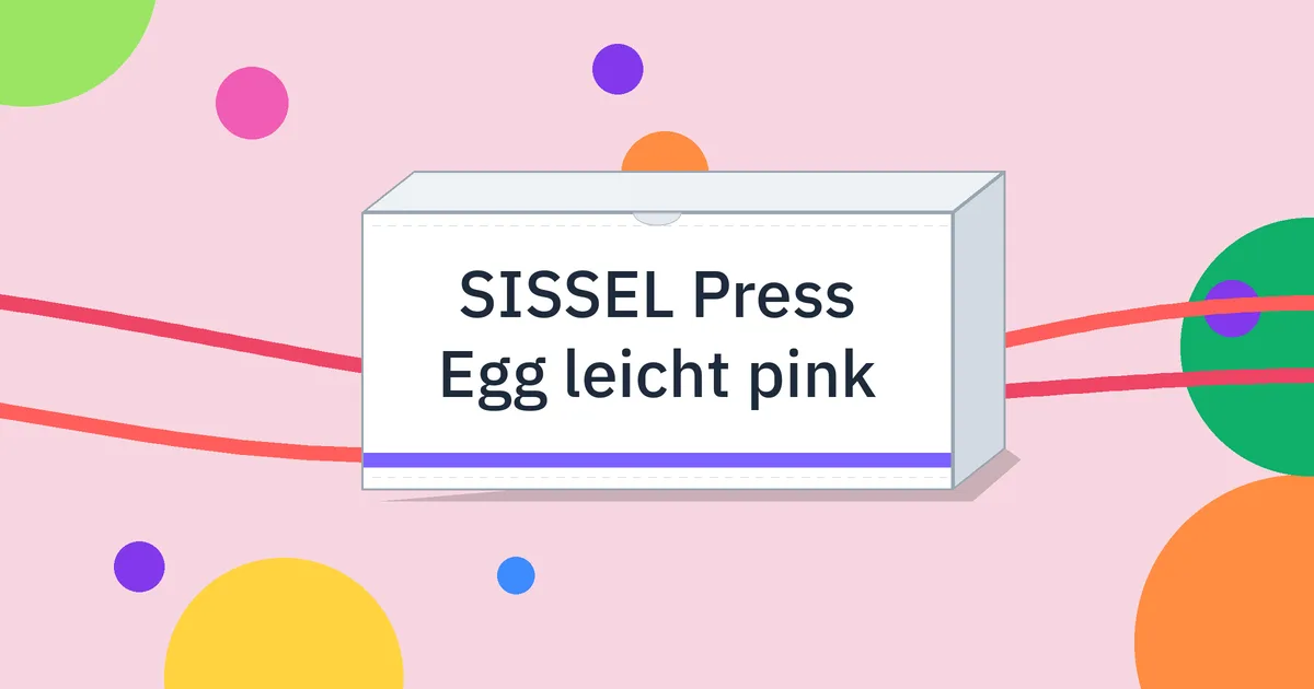 Symbolbild: Packung mit der Aufschrift SISSEL Press Egg leicht pink (PZN 09157329) – Verfügbarkeit und Bezug in Apotheken in Frankfurt am Main