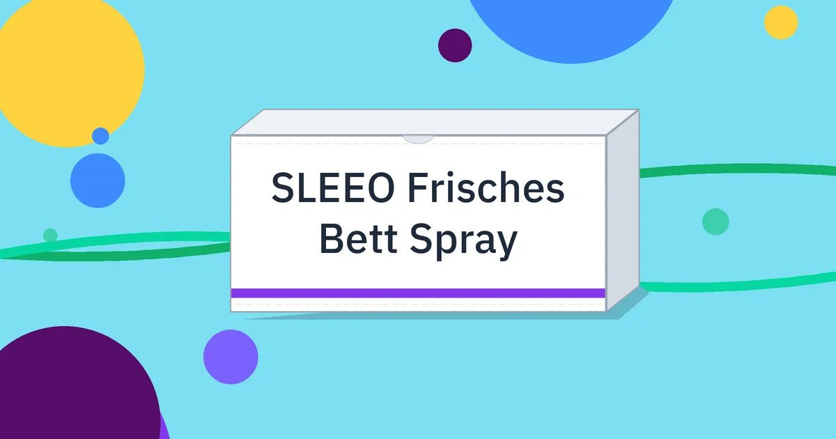 Symbolbild: Packung mit der Aufschrift SLEEO Frisches Bett Spray (PZN 18713605) – Verfügbarkeit und Bezug in Apotheken in Frankfurt am Main