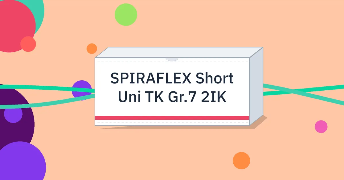 Symbolbild: Packung mit der Aufschrift SPIRAFLEX Short Uni TK Gr.7 2IK (PZN 14002770) – Verfügbarkeit und Bezug in Apotheken in Frankfurt am Main
