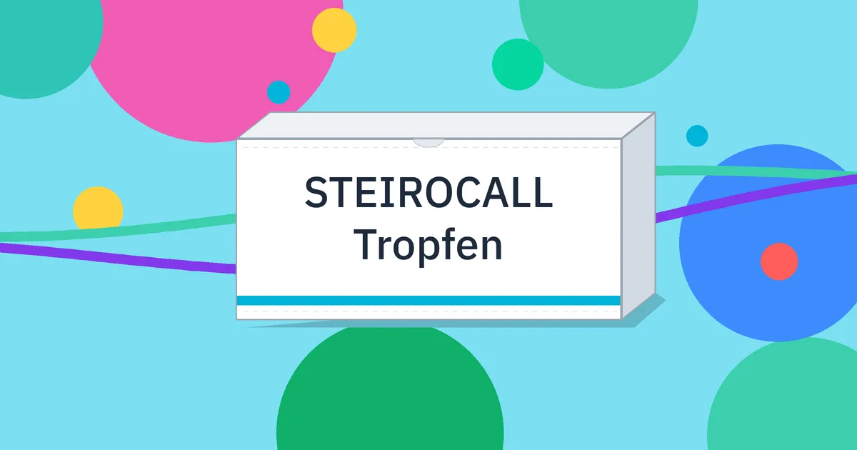 Symbolbild: Packung mit der Aufschrift STEIROCALL Tropfen (PZN 01664908) – Verfügbarkeit und Bezug in Apotheken in Frankfurt am Main
