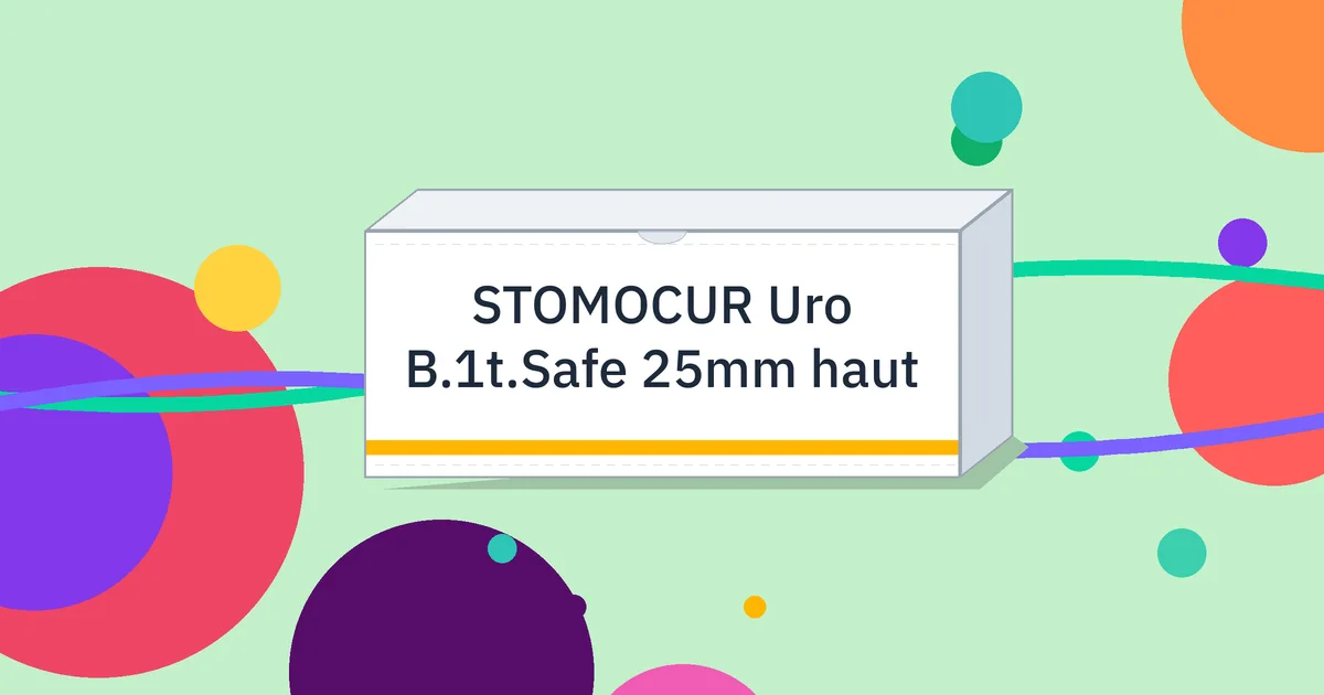 Symbolbild: Packung mit der Aufschrift STOMOCUR Uro B.1t.Safe 25mm haut (PZN 13866770) – Verfügbarkeit und Bezug in Apotheken in Frankfurt am Main