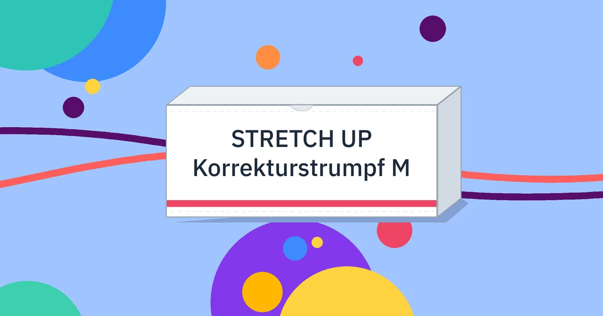 Symbolbild: Packung mit der Aufschrift STRETCH UP Korrekturstrumpf M (PZN 10839608) – Verfügbarkeit und Bezug in Apotheken in Frankfurt am Main
