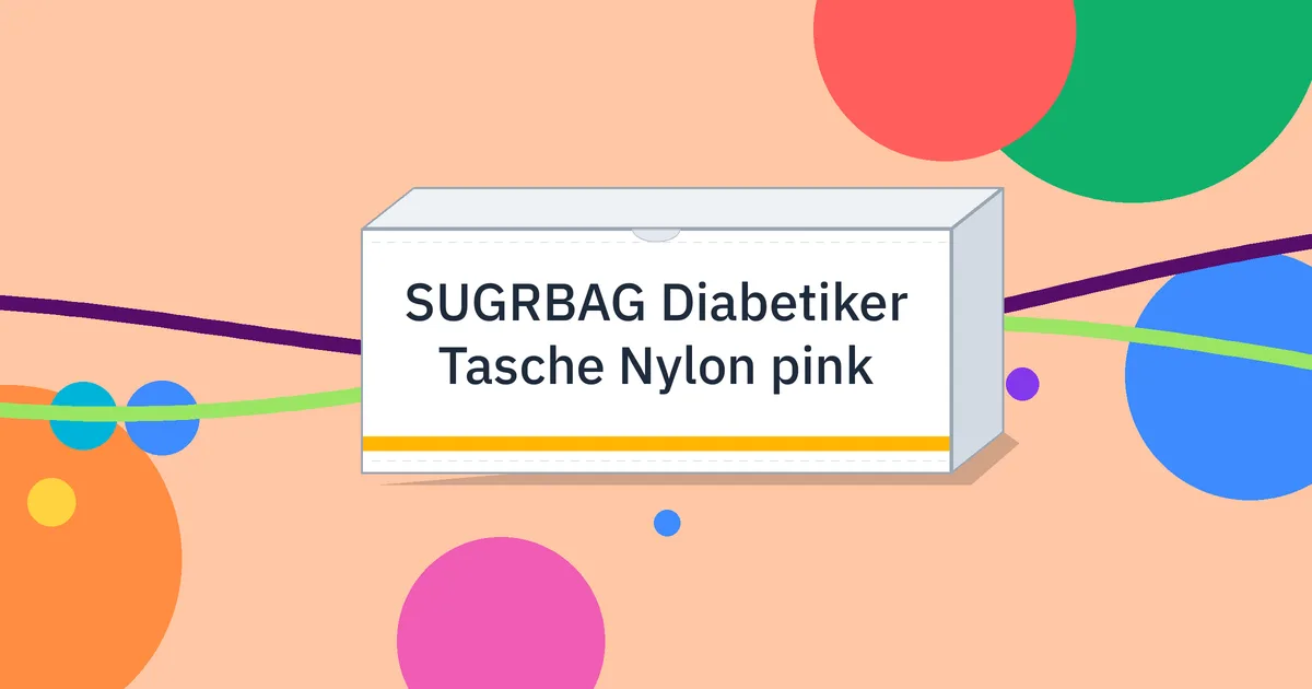 Symbolbild: Packung mit der Aufschrift SUGRBAG Diabetiker Tasche Nylon pink (PZN 11861449) – Verfügbarkeit und Bezug in Apotheken in Frankfurt am Main