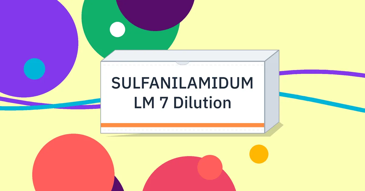 Symbolbild: Packung mit der Aufschrift SULFANILAMIDUM LM 7 Dilution (PZN 13208989) – Verfügbarkeit und Bezug in Apotheken in Frankfurt am Main
