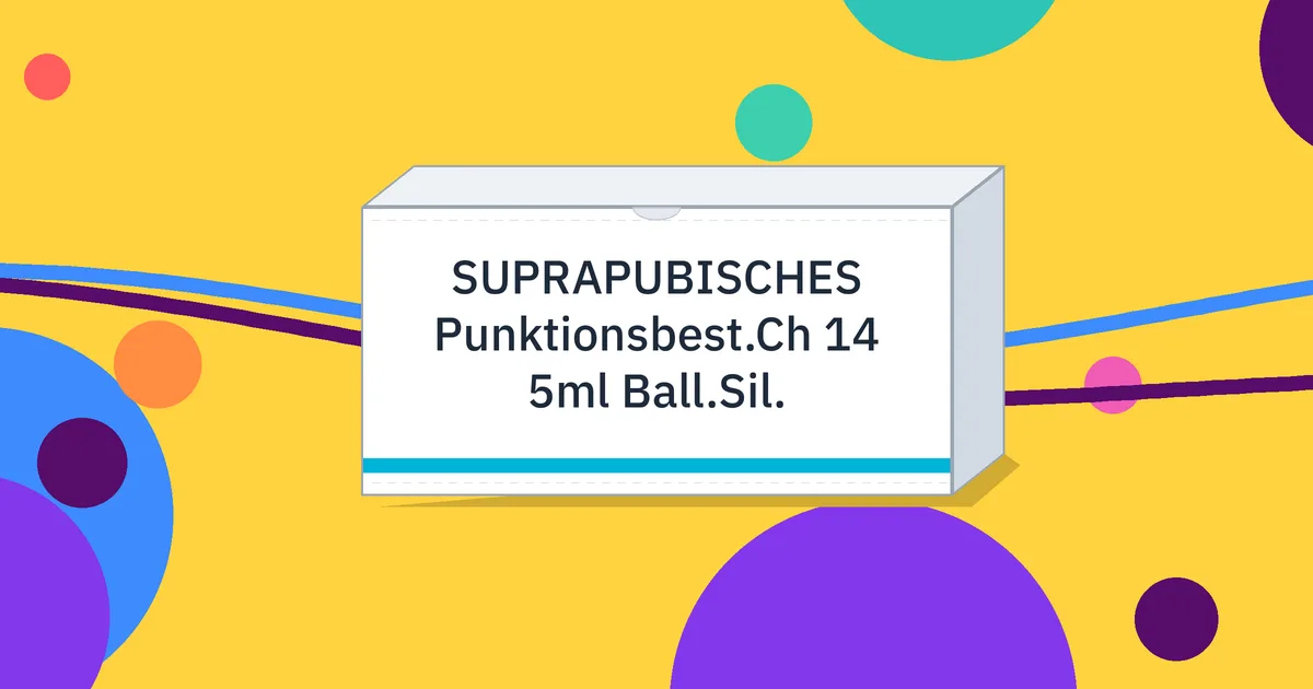 Symbolbild: Packung mit der Aufschrift SUPRAPUBISCHES Punktionsbest.Ch 14 5ml Ball.Sil. (PZN 09061552) – Verfügbarkeit und Bezug in Apotheken in Frankfurt am Main