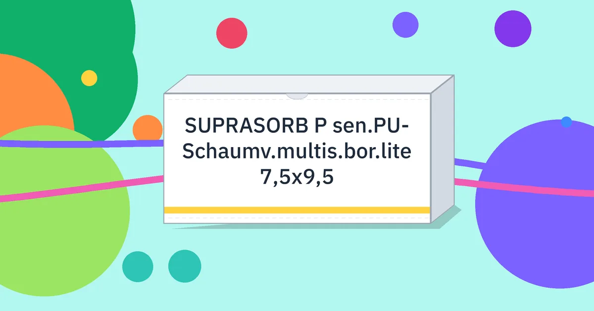 Symbolbild: Packung mit der Aufschrift SUPRASORB P sen.PU-Schaumv.multis.bor.lite 7,5x9,5 (PZN 19768620) – Verfügbarkeit und Bezug in Apotheken in Frankfurt am Main