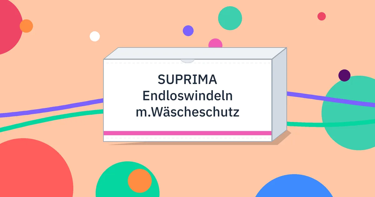 Symbolbild: Packung mit der Aufschrift SUPRIMA Endloswindeln m.Wäscheschutz (PZN 01886595) – Verfügbarkeit und Bezug in Apotheken in Frankfurt am Main