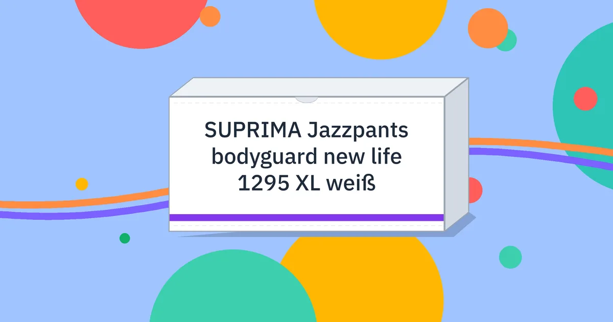 Symbolbild: Packung mit der Aufschrift SUPRIMA Jazzpants bodyguard new life 1295 XL weiß (PZN 18401194) – Verfügbarkeit und Bezug in Apotheken in Frankfurt am Main