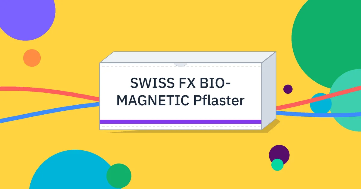 Symbolbild: Packung mit der Aufschrift SWISS FX BIO-MAGNETIC Pflaster (PZN 19639992) – Verfügbarkeit und Bezug in Apotheken in Frankfurt am Main