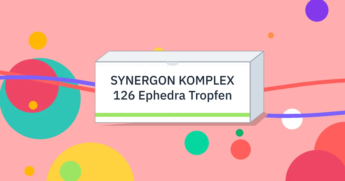 Symbolbild: Packung mit der Aufschrift SYNERGON KOMPLEX 126 Ephedra Tropfen (PZN 03575273) – Verfügbarkeit und Bezug in Apotheken in Frankfurt am Main