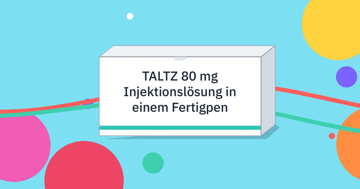 Symbolbild: Packung mit der Aufschrift TALTZ 80 mg Injektionslösung in einem Fertigpen (PZN 16529257) – Verfügbarkeit und Bezug in Apotheken in Frankfurt am Main