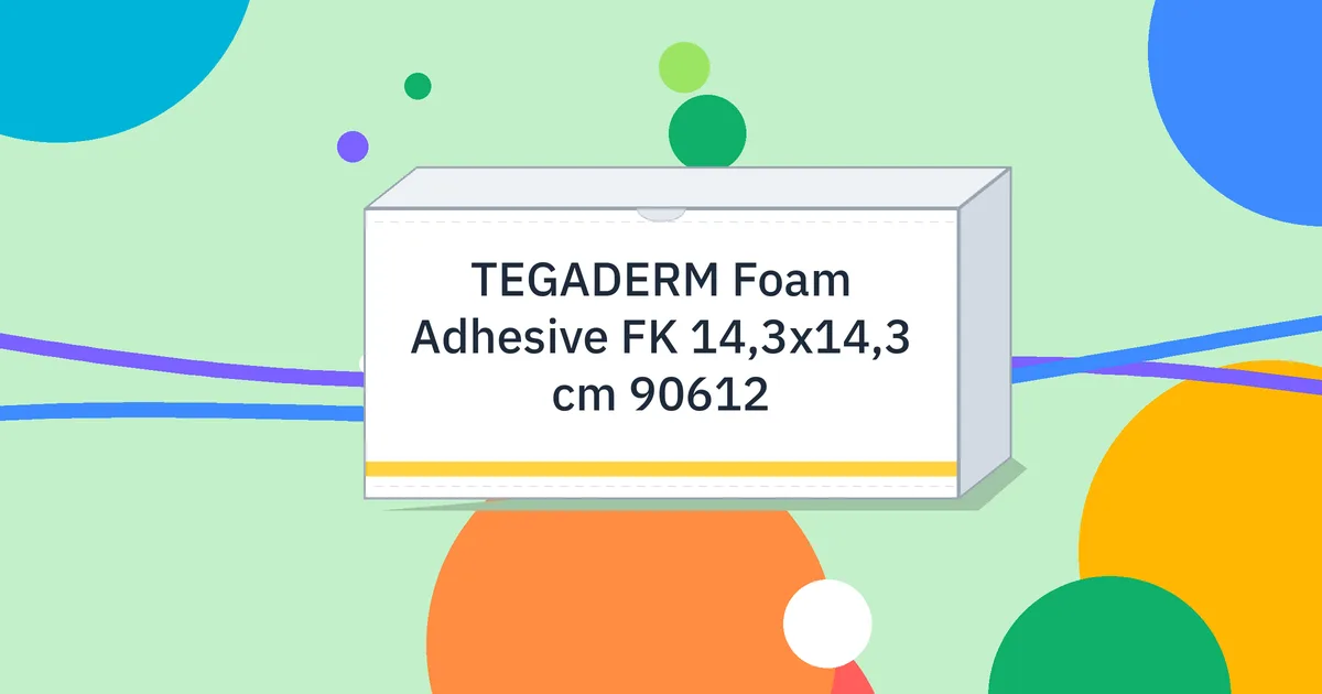 Symbolbild: Packung mit der Aufschrift TEGADERM Foam Adhesive FK 14,3x14,3 cm 90612 (PZN 11691585) – Verfügbarkeit und Bezug in Apotheken in Frankfurt am Main