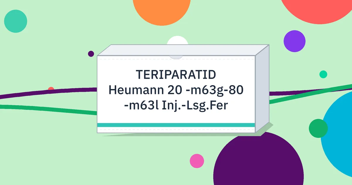 Symbolbild: Packung mit der Aufschrift TERIPARATID Heumann 20 -m63g-80 -m63l Inj.-Lsg.Fer (PZN 16906671) – Verfügbarkeit und Bezug in Apotheken in Frankfurt am Main