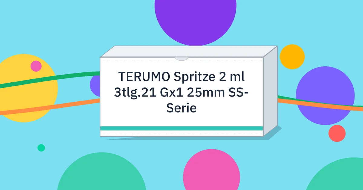 Symbolbild: Packung mit der Aufschrift TERUMO Spritze 2 ml 3tlg.21 Gx1 25mm SS-Serie (PZN 18060646) – Verfügbarkeit und Bezug in Apotheken in Frankfurt am Main