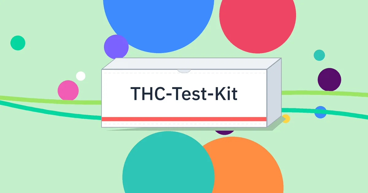 Symbolbild: Packung mit der Aufschrift THC-Test-Kit (PZN 17314234) – Verfügbarkeit und Bezug in Apotheken in Frankfurt am Main
