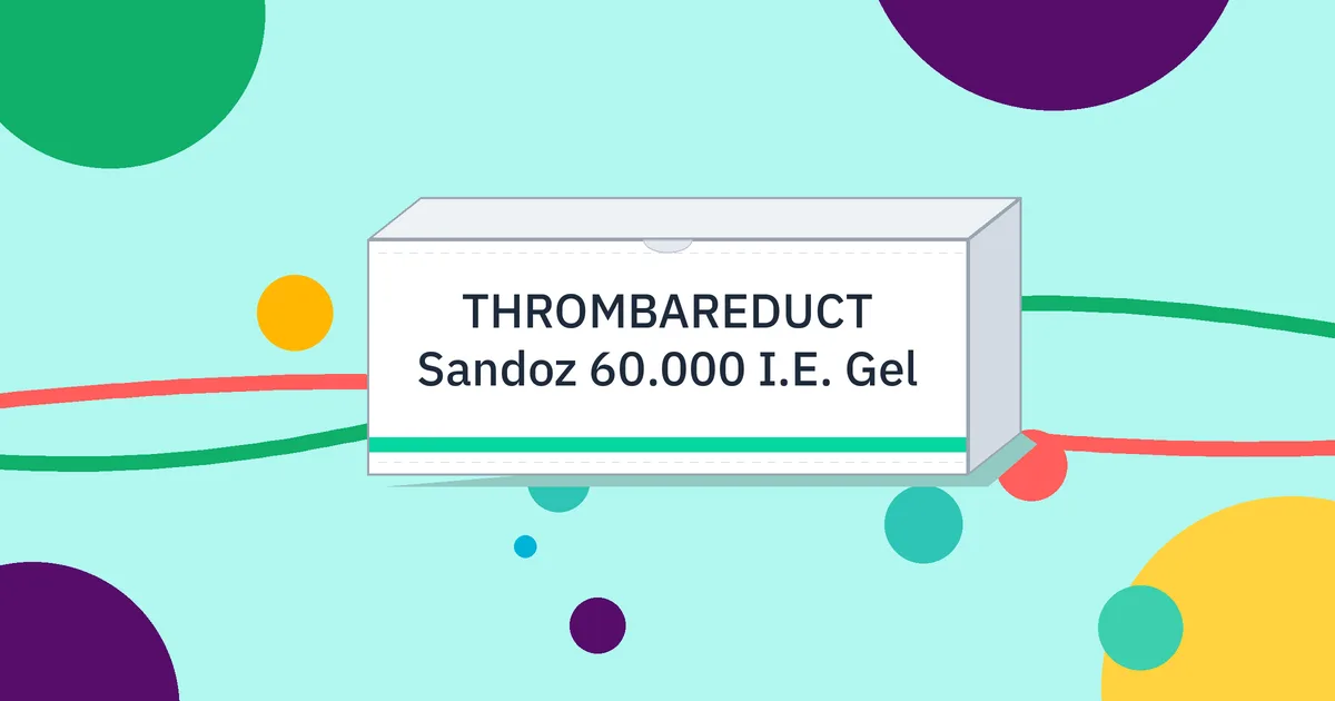 Symbolbild: Packung mit der Aufschrift THROMBAREDUCT Sandoz 60.000 I.E. Gel (PZN 00856787) – Verfügbarkeit und Bezug in Apotheken in Frankfurt am Main