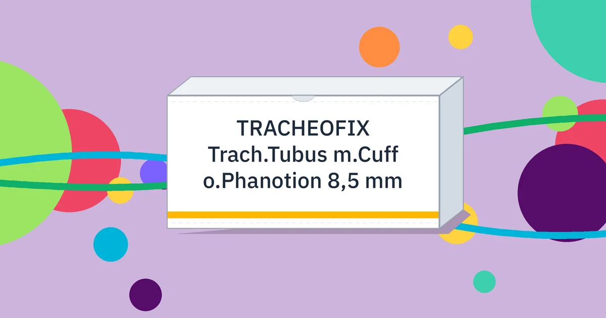 Symbolbild: Packung mit der Aufschrift TRACHEOFIX Trach.Tubus m.Cuff o.Phanotion 8,5 mm (PZN 04164684) – Verfügbarkeit und Bezug in Apotheken in Frankfurt am Main