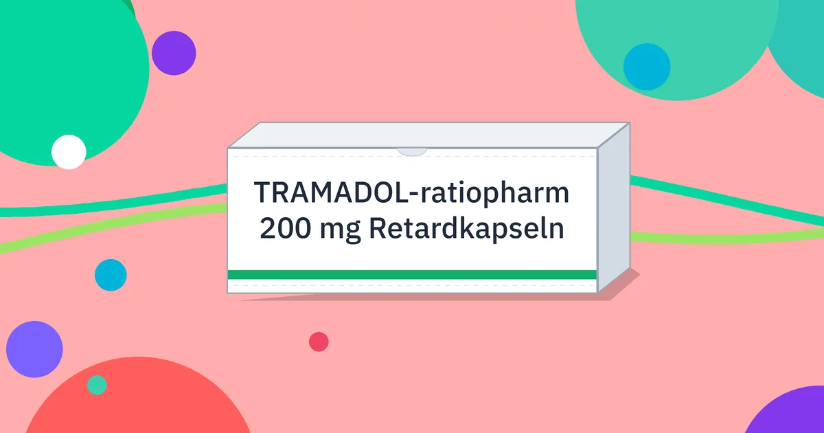 Symbolbild: Packung mit der Aufschrift TRAMADOL-ratiopharm 200 mg Retardkapseln (PZN 03931957) – Verfügbarkeit und Bezug in Apotheken in Frankfurt am Main