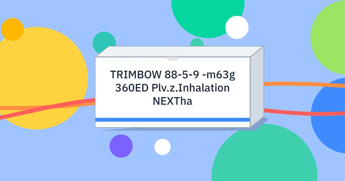Symbolbild: Packung mit der Aufschrift TRIMBOW 88-5-9 -m63g 360ED Plv.z.Inhalation NEXTha (PZN 18002229) – Verfügbarkeit und Bezug in Apotheken in Frankfurt am Main