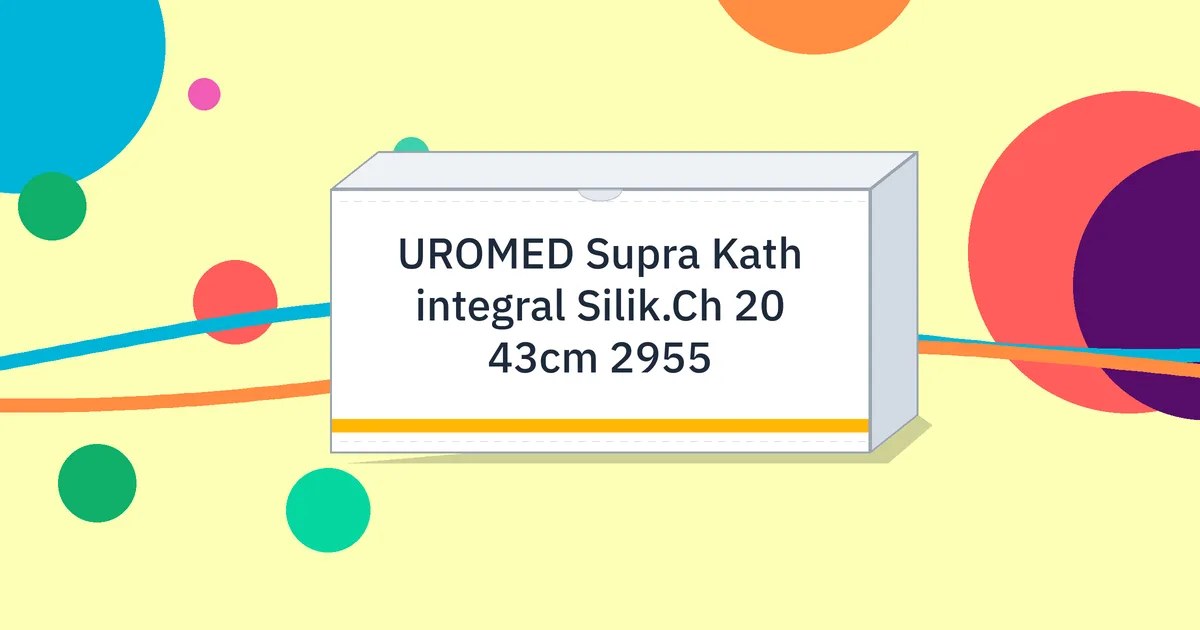 Symbolbild: Packung mit der Aufschrift UROMED Supra Kath integral Silik.Ch 20 43cm 2955 (PZN 00051718) – Verfügbarkeit und Bezug in Apotheken in Frankfurt am Main