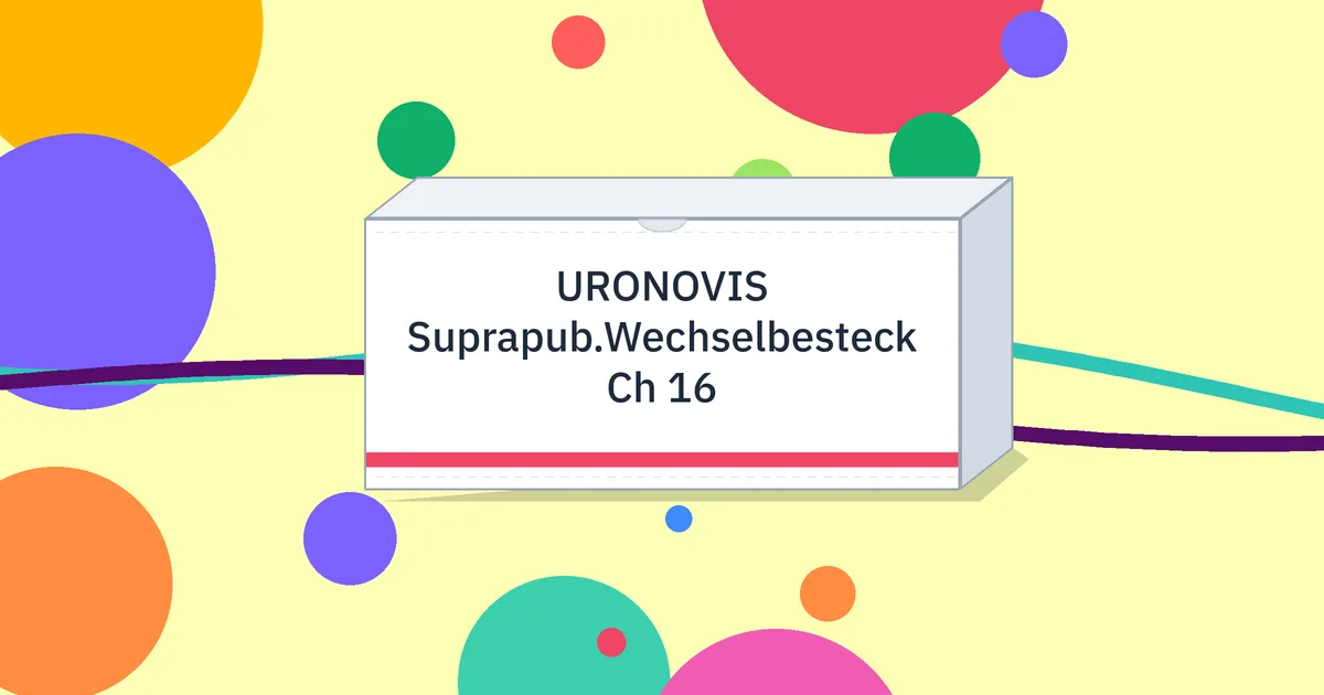 Symbolbild: Packung mit der Aufschrift URONOVIS Suprapub.Wechselbesteck Ch 16 (PZN 00820499) – Verfügbarkeit und Bezug in Apotheken in Frankfurt am Main