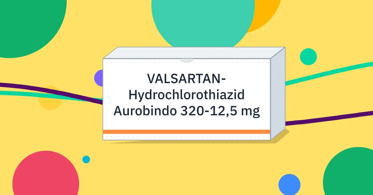 Symbolbild: Packung mit der Aufschrift VALSARTAN-Hydrochlorothiazid Aurobindo 320-12,5 mg (PZN 18428951) – Verfügbarkeit und Bezug in Apotheken in Frankfurt am Main