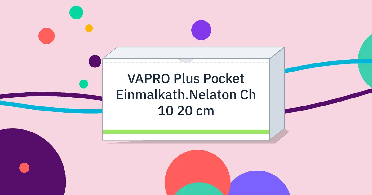 Symbolbild: Packung mit der Aufschrift VAPRO Plus Pocket Einmalkath.Nelaton Ch 10 20 cm (PZN 19639377) – Verfügbarkeit und Bezug in Apotheken in Frankfurt am Main