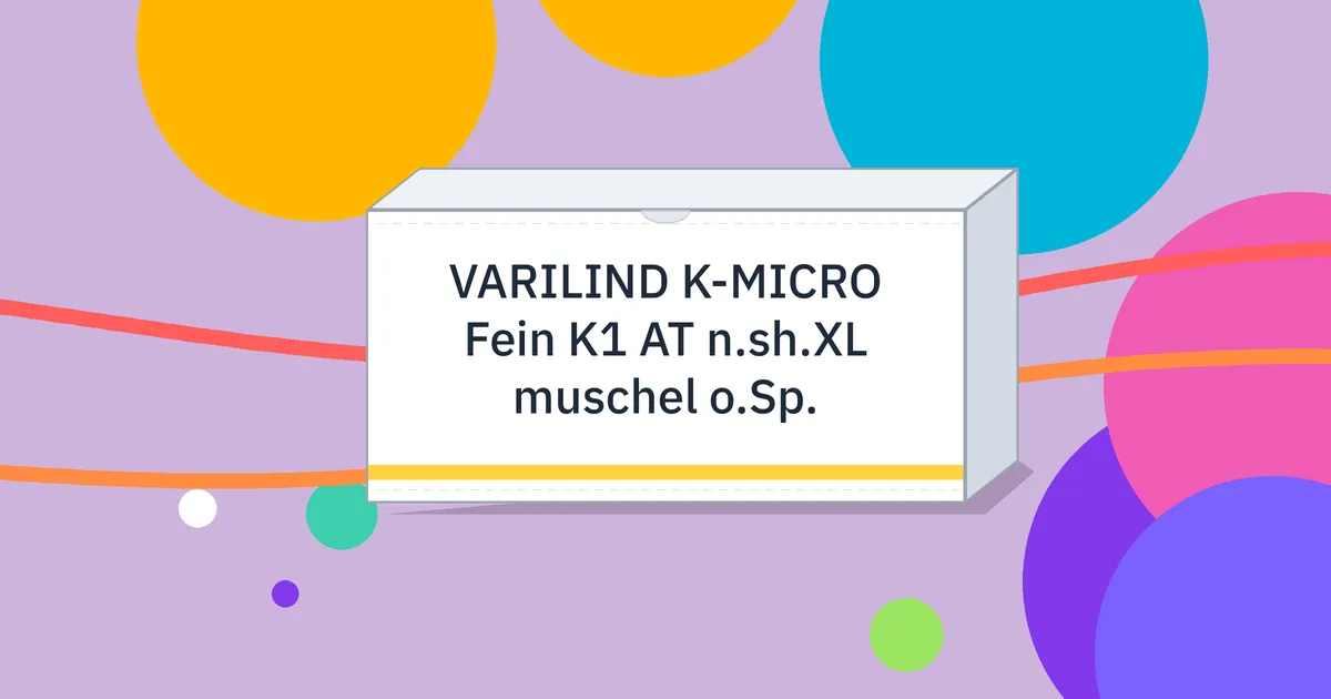 Symbolbild: Packung mit der Aufschrift VARILIND K-MICRO Fein K1 AT n.sh.XL muschel o.Sp. (PZN 20552948) – Verfügbarkeit und Bezug in Apotheken in Frankfurt am Main