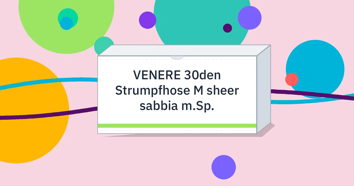 Symbolbild: Packung mit der Aufschrift VENERE 30den Strumpfhose M sheer sabbia m.Sp. (PZN 16171850) – Verfügbarkeit und Bezug in Apotheken in Frankfurt am Main
