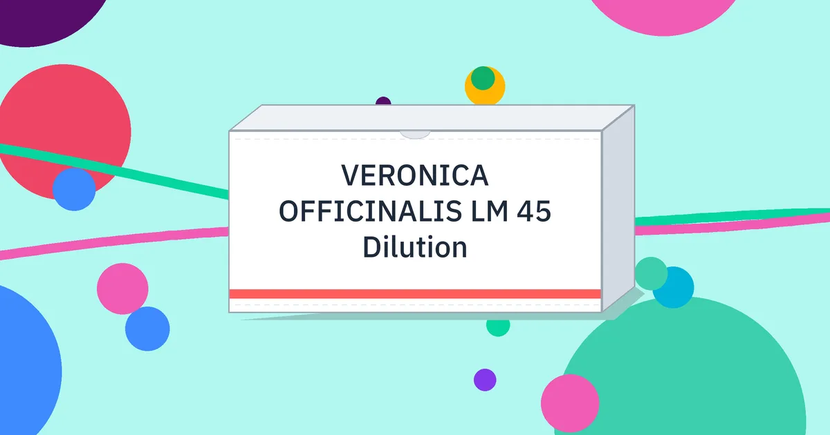 Symbolbild: Packung mit der Aufschrift VERONICA OFFICINALIS LM 45 Dilution (PZN 13270451) – Verfügbarkeit und Bezug in Apotheken in Frankfurt am Main